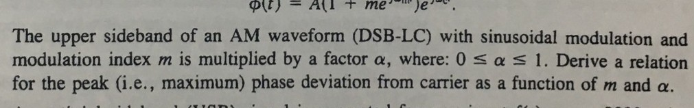 Solved The upper sideband of an AM waveform (DSB-LC) with | Chegg.com