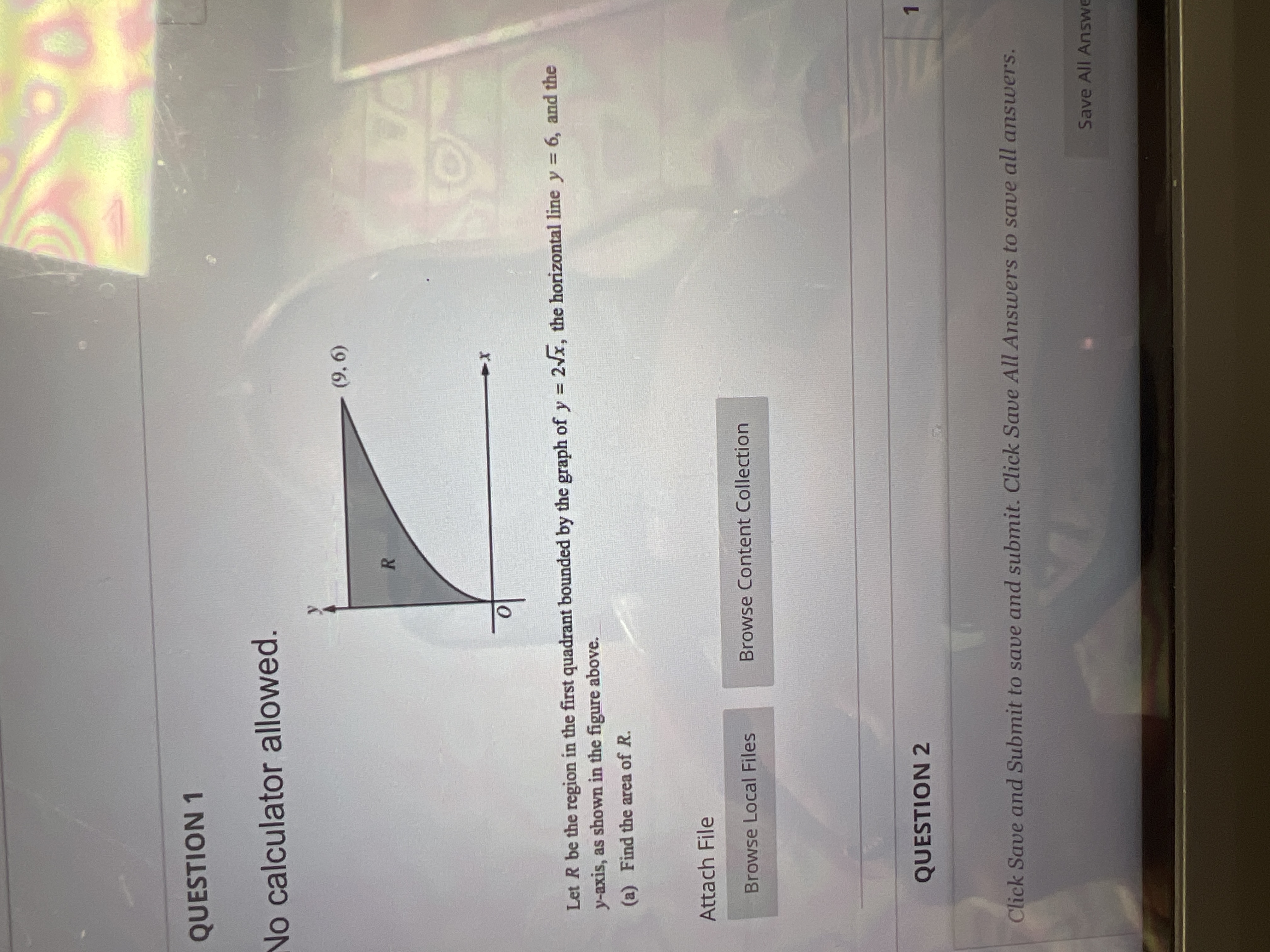 Solved QUESTION 1No calculator allowed.Let R ﻿be the region | Chegg.com