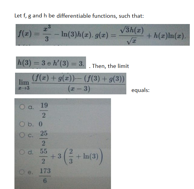 Solved Let f, g and h be differentiable functions, such | Chegg.com
