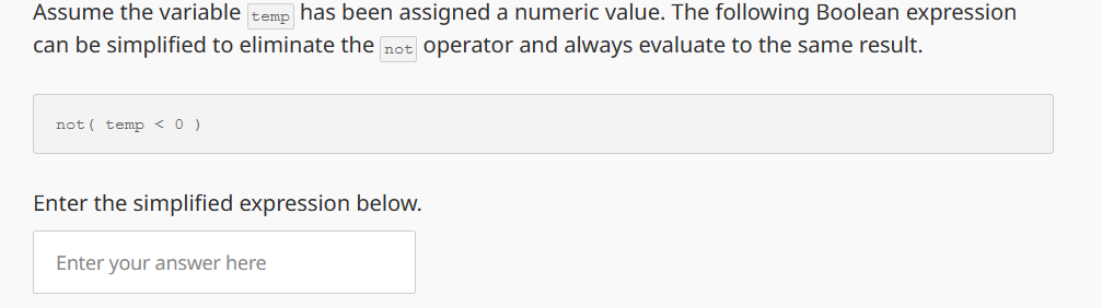 Solved Assume the variable has been assigned a numeric | Chegg.com