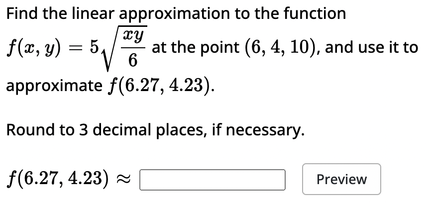 Solved Find the linear approximation to the function | Chegg.com