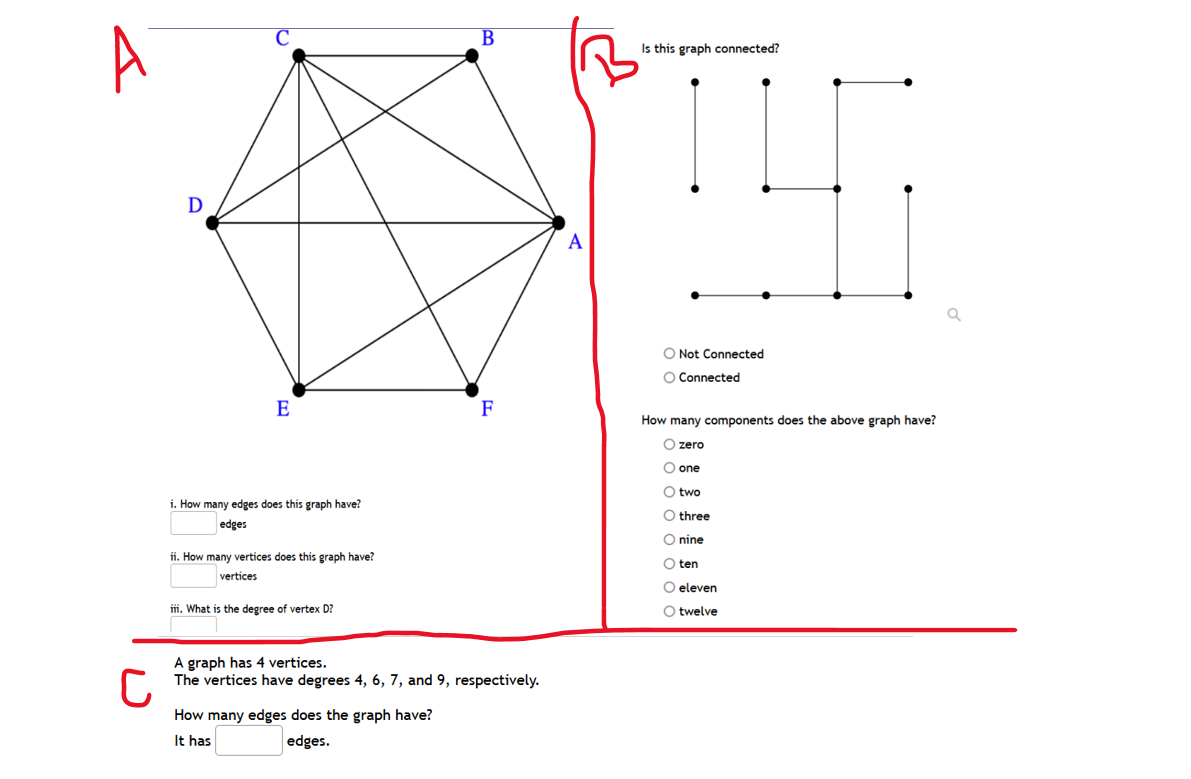 Solved Is this graph connected? i. How many edges does this | Chegg.com