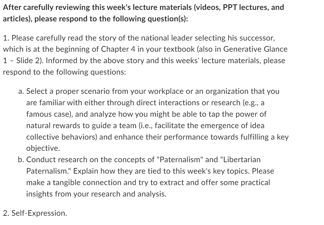 Solved After carefully reviewing this week's lecture | Chegg.com