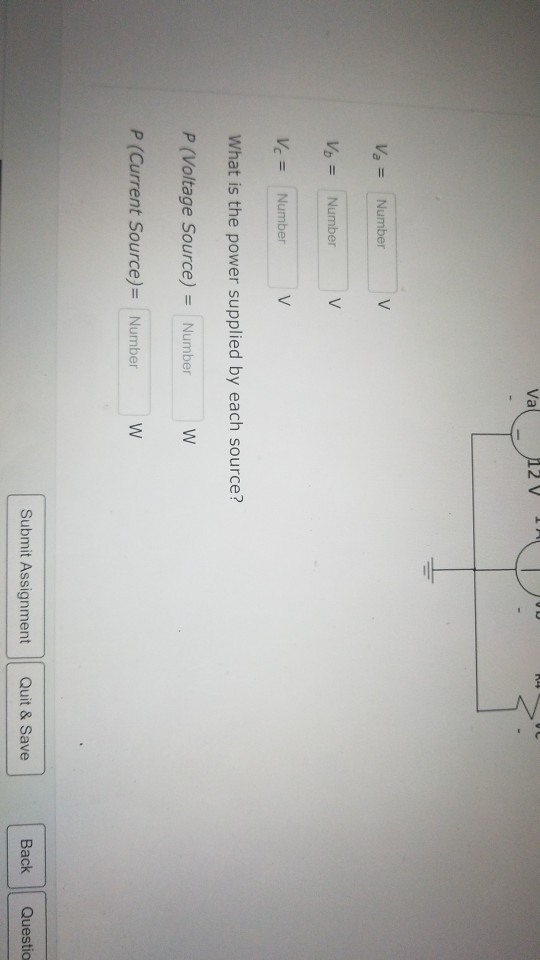 Solved Determine the node voltages Va, Vb, and Vc, for the | Chegg.com
