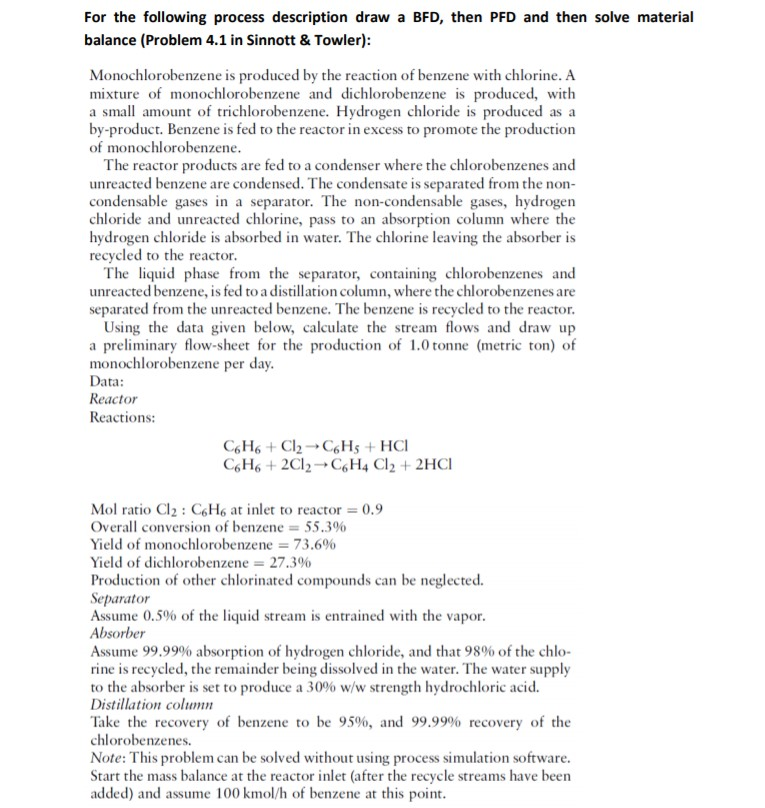 For the following process description draw a BFD, | Chegg.com