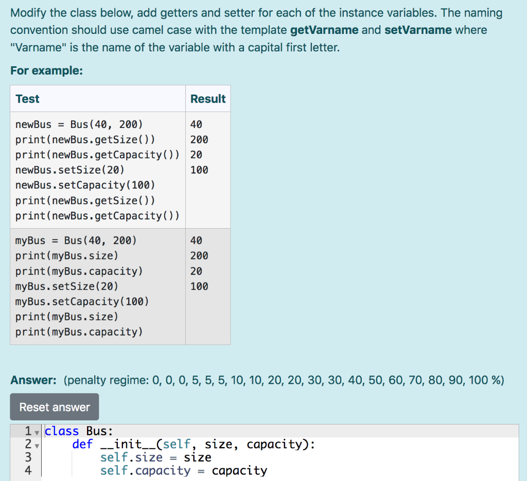 Solved Modify the class below, add getters and setter for | Chegg.com Solved Modify the class below, add getters and setter for | Chegg.com