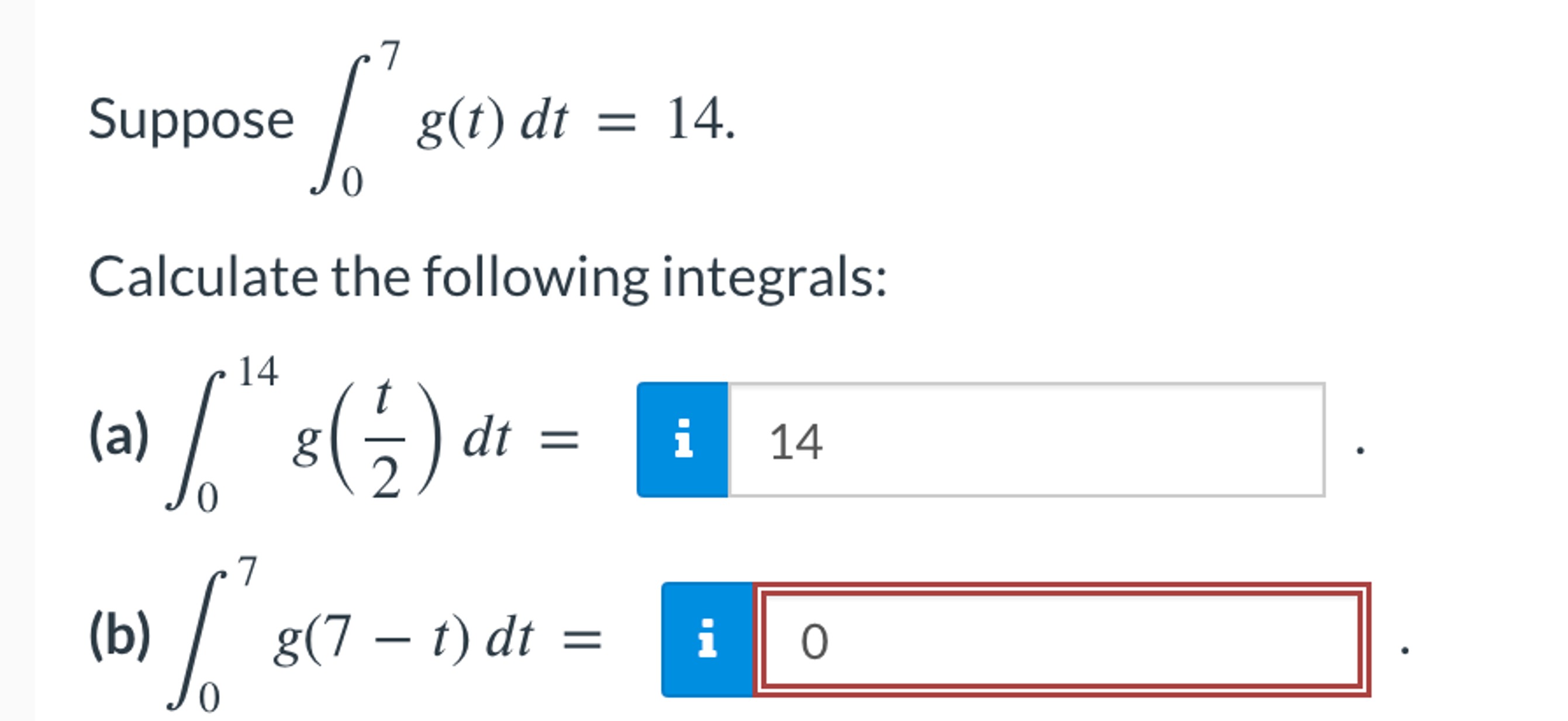 Solved Suppose ∫07g(t)dt=14.Calculate the following | Chegg.com