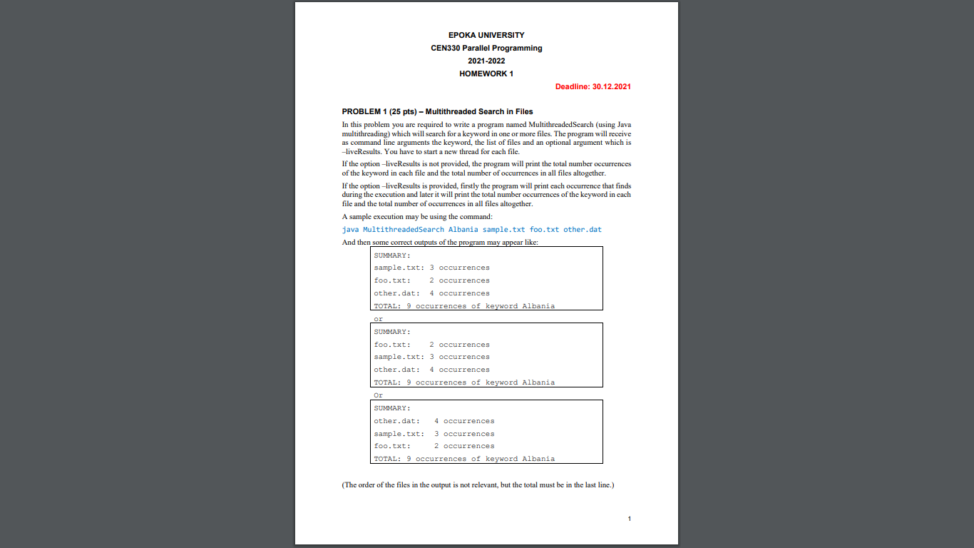 EPOKA UNIVERSITY CEN330 Parallel Programming | Chegg.com
