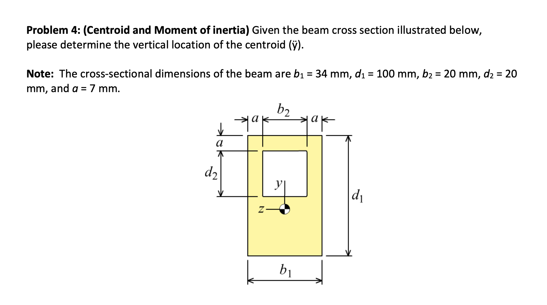 Solved PLEASE DETERMINE THE CENTROID OF THE SHAPE AND THE | Chegg.com