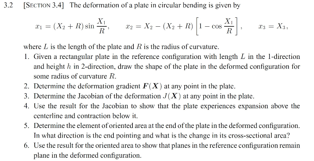 3.2 [SECTION 3.4] The deformation of a plate in | Chegg.com