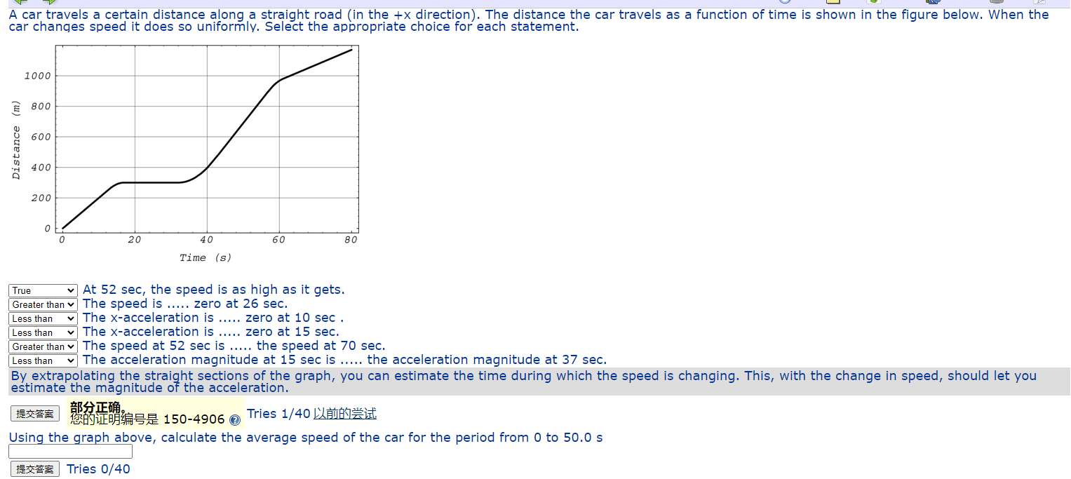 Solved A car travels a certain distance along a straight | Chegg.com