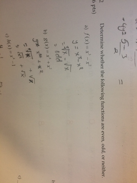 Solved Determine whether the following functions are even, | Chegg.com