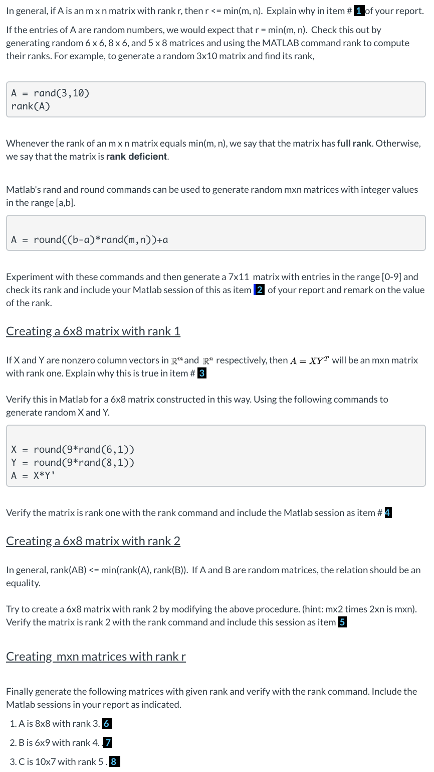 Solved In general, if A is an mxn matrix with rank r, then r | Chegg.com