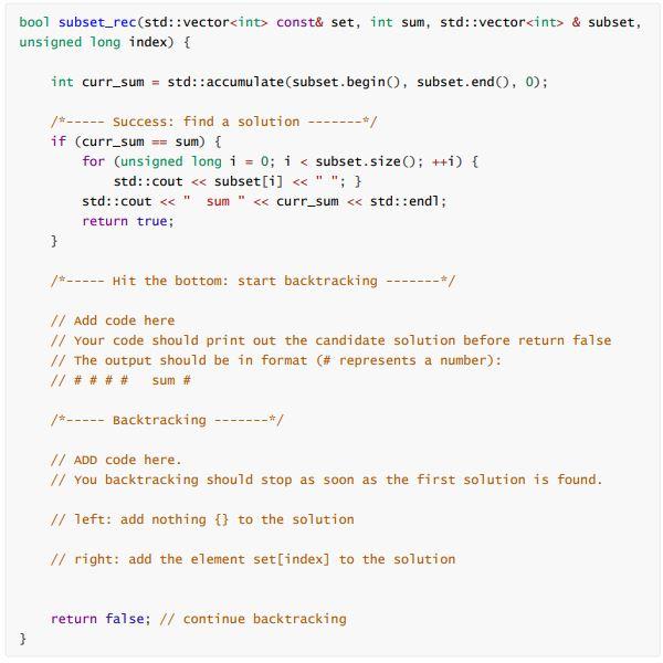 Solved Task The subset sum problem is an important and | Chegg.com