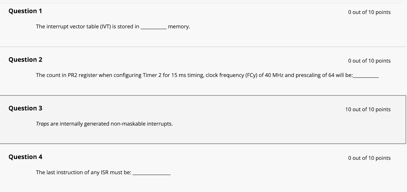 Solved Question 10 If The Int1 Interrupt Is Setup With 
