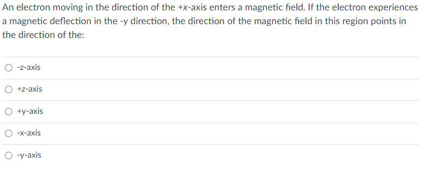 Solved An electron moving in the direction of the +x-axis | Chegg.com
