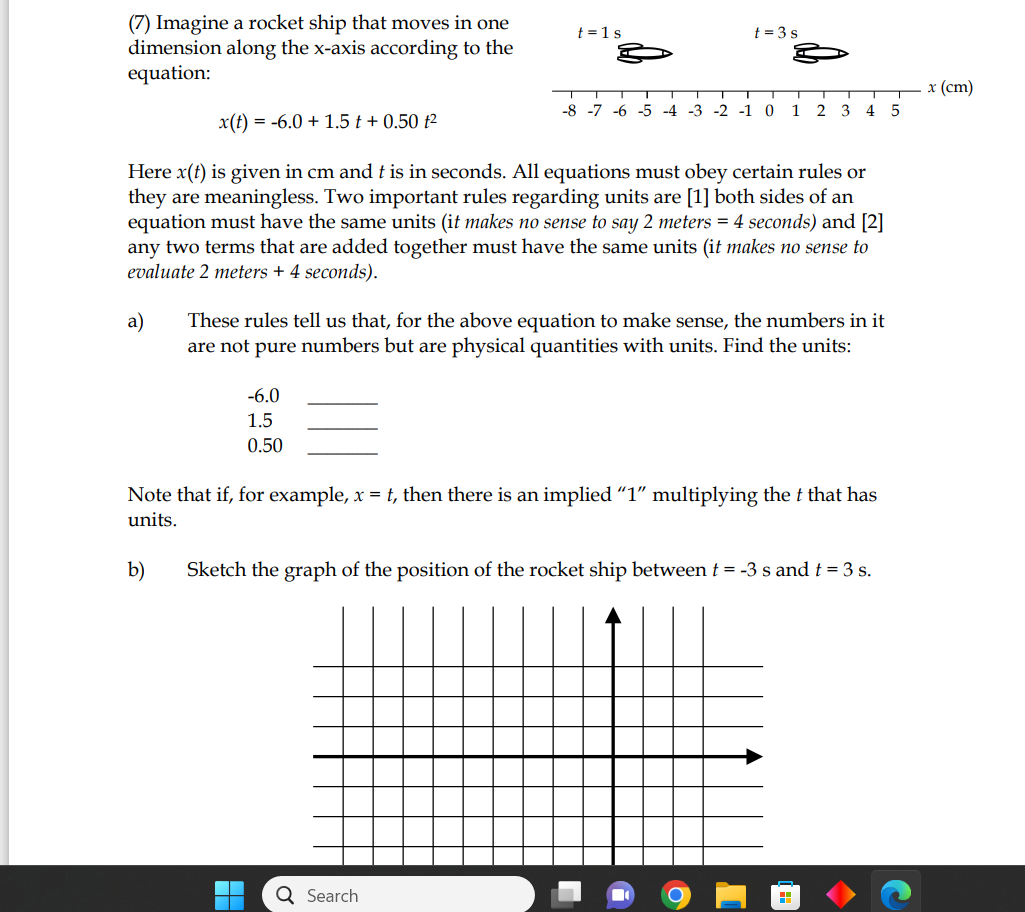 Solved b) Sketch the graph of the position of the rocket | Chegg.com