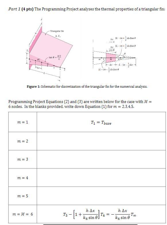 Part 1 (4 pts) The Programming Project analyses the | Chegg.com
