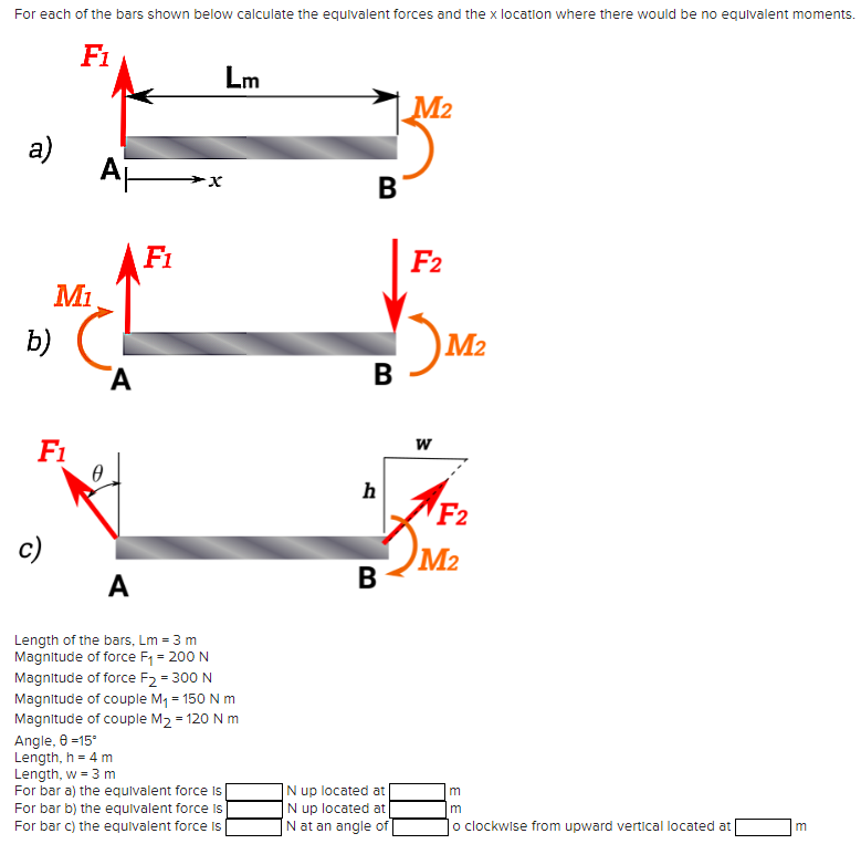 Solved For each of the bars shown below calculate the | Chegg.com