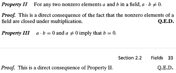 Property II For any two nonzero elements a and b in a | Chegg.com