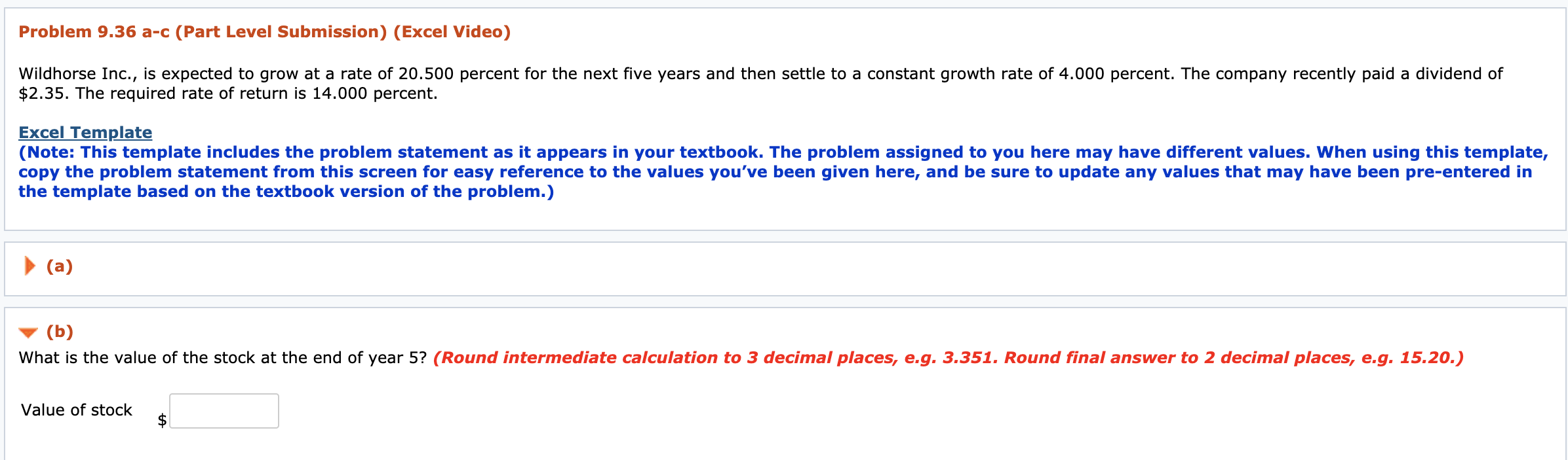 Solved Problem 9.36 a-c (Part Level Submission) (Excel | Chegg.com