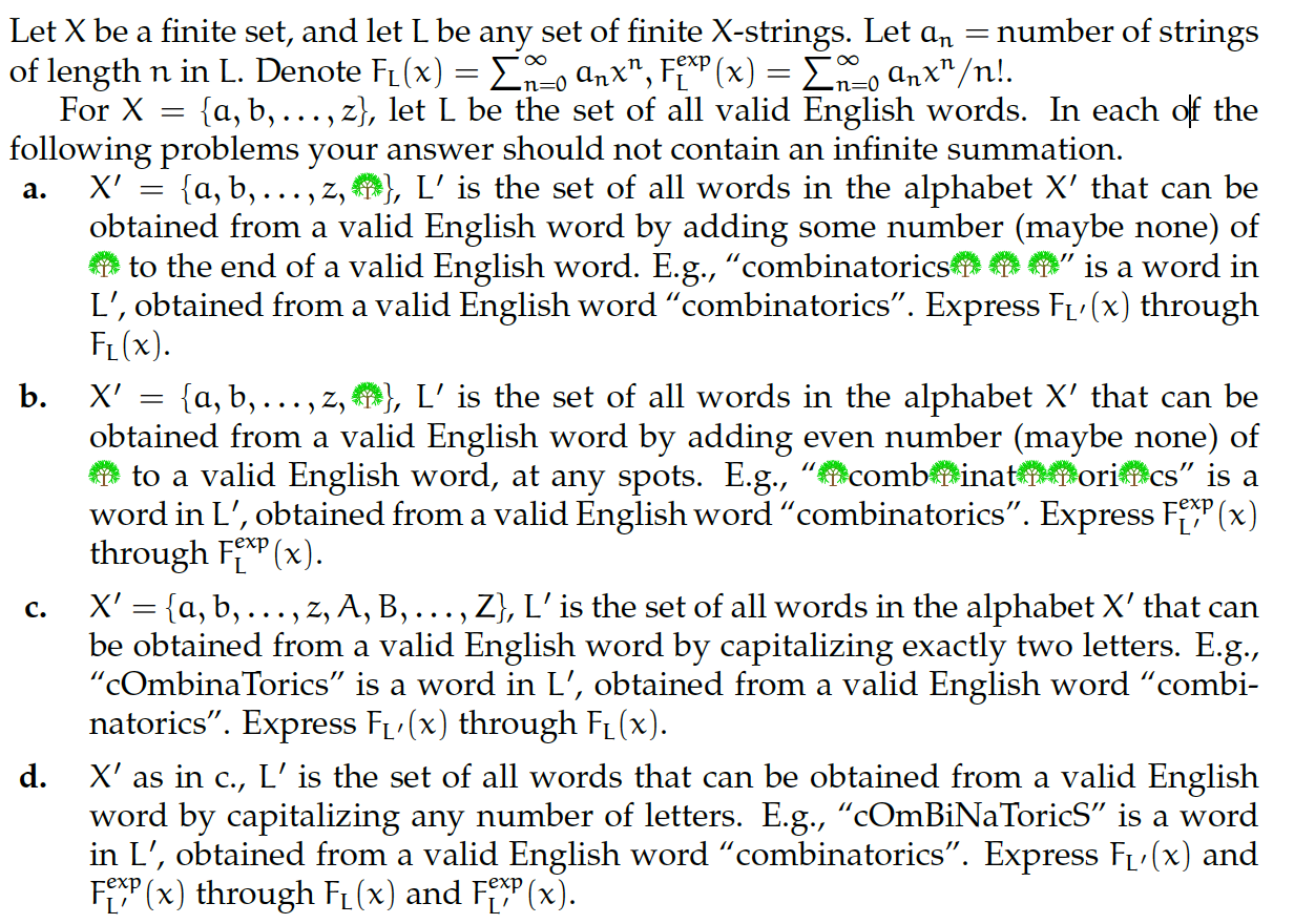 Solved n- Let X be a finite set, and let L be any set of | Chegg.com