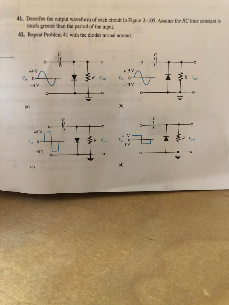 Solved 41. Describe the output waveform of each circuit in | Chegg.com
