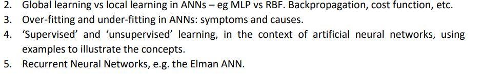 Solved 2. Global learning vs local learning in ANNs - eg MLP | Chegg.com