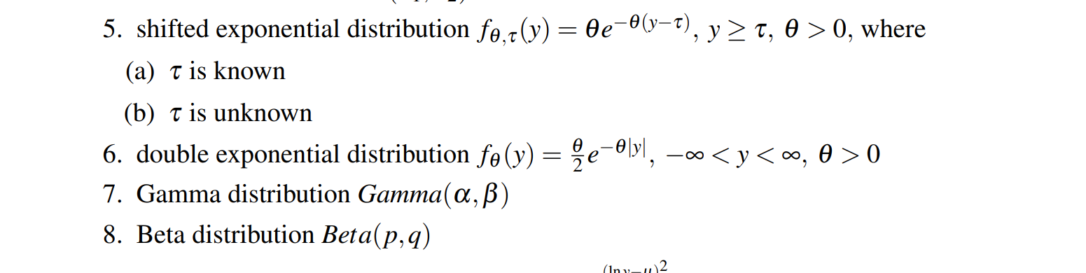 And which of them belongs to the exponential family? | Chegg.com