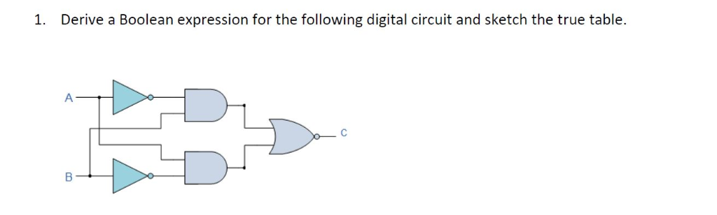 Solved 1. Derive a Boolean expression for the following | Chegg.com