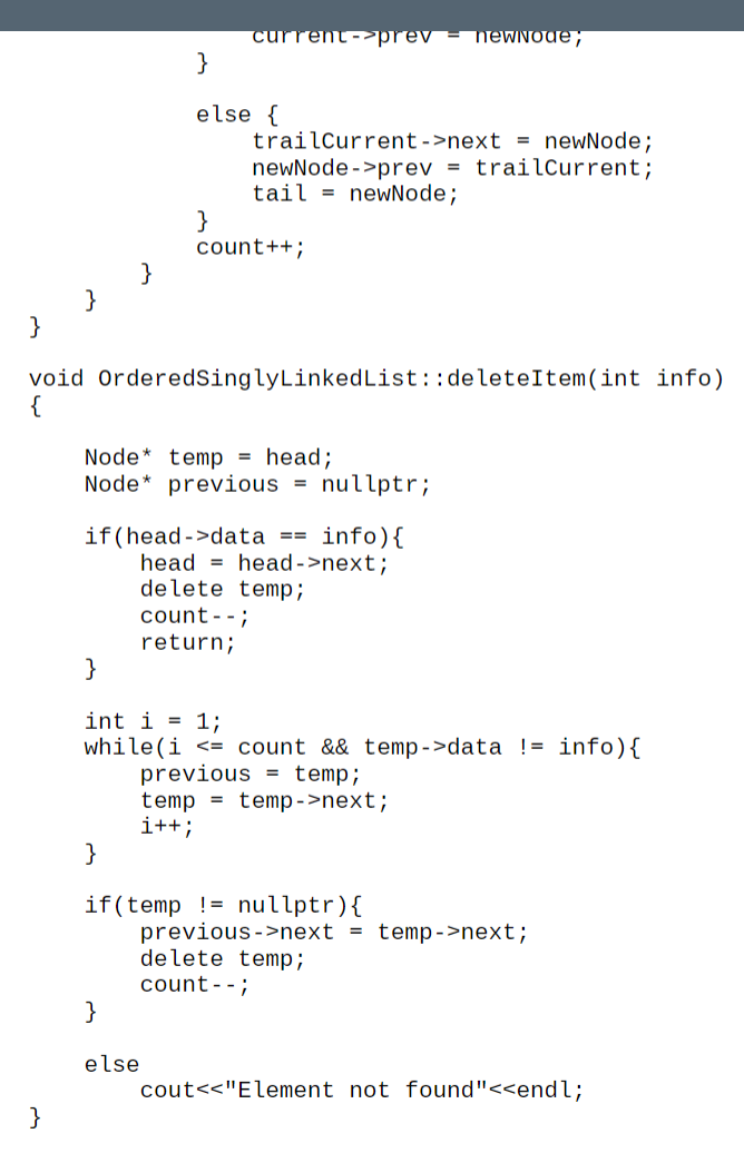 Solved The code inside those is for the ordered | Chegg.com