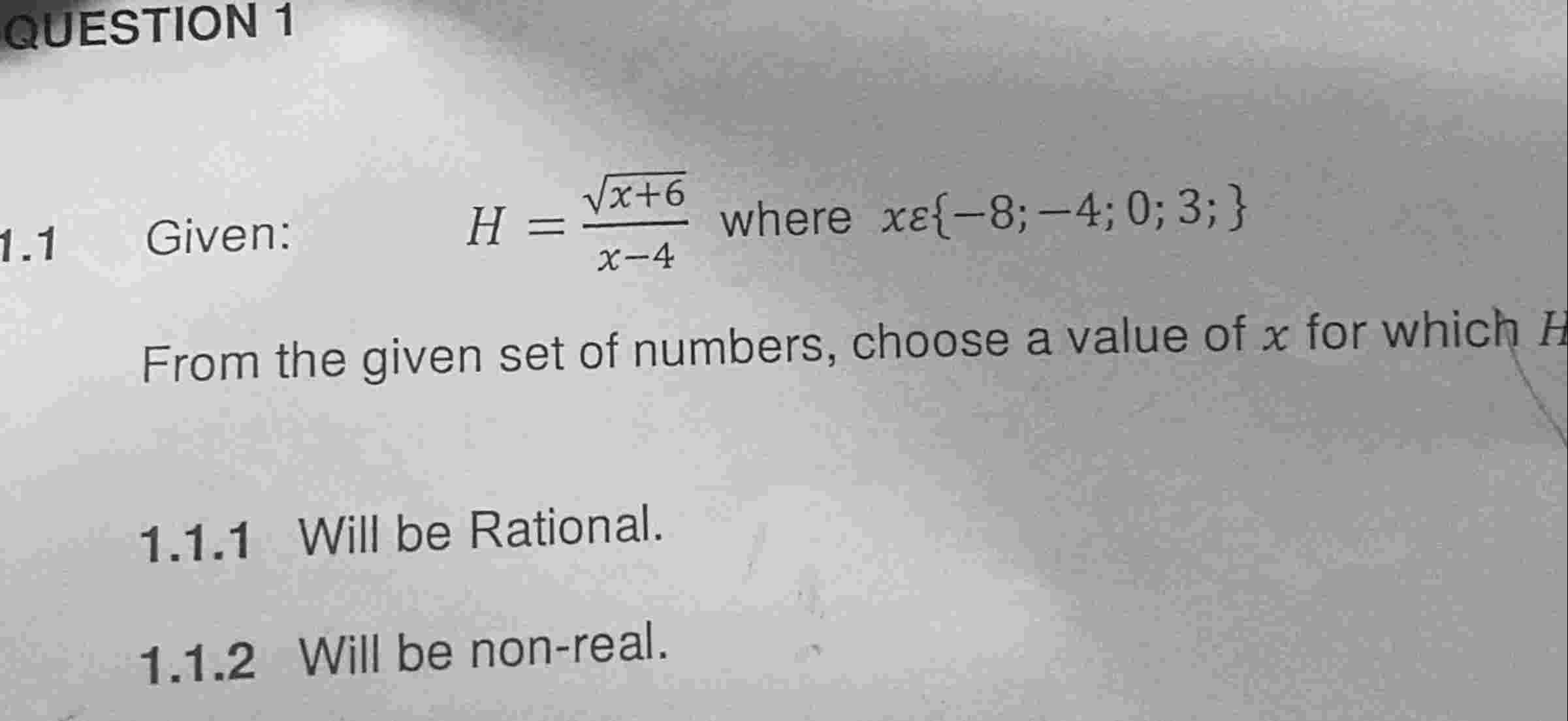 Solved code class="asciimath">QUESTION 1 1.1 ﻿Given: | Chegg.com