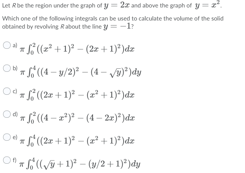 Solved Let Rbe the region under the graph of y = 2x and | Chegg.com