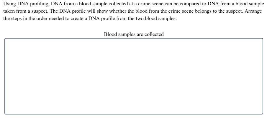Solved Using DNA profiling, DNA from a blood sample | Chegg.com