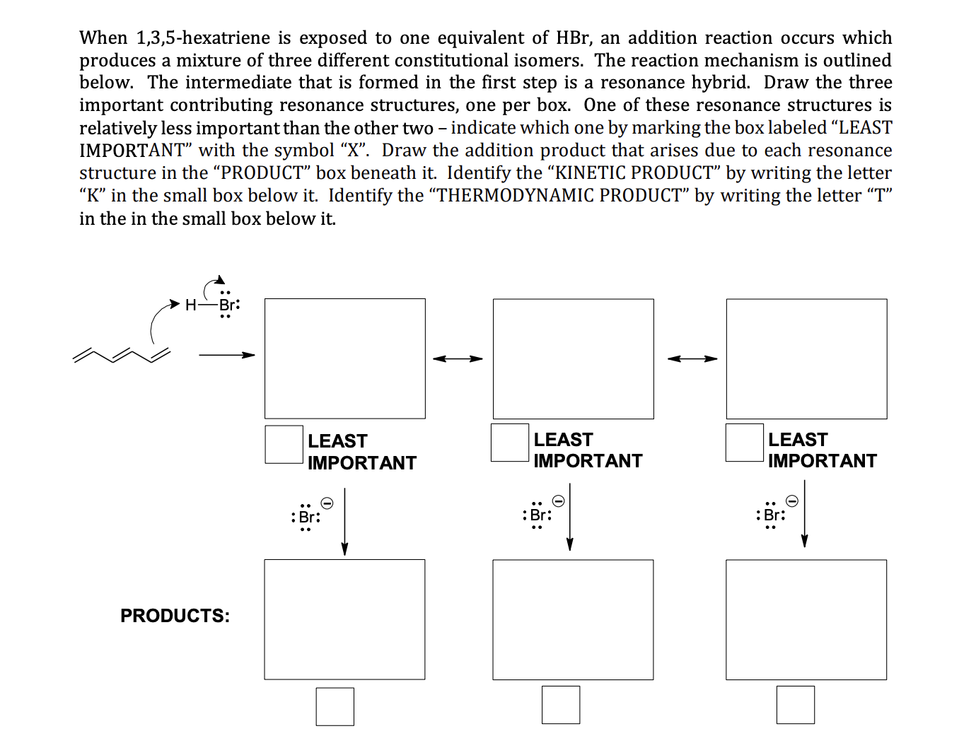 Solved When 1,3,5-hexatriene is exposed to one equivalent of | Chegg.com