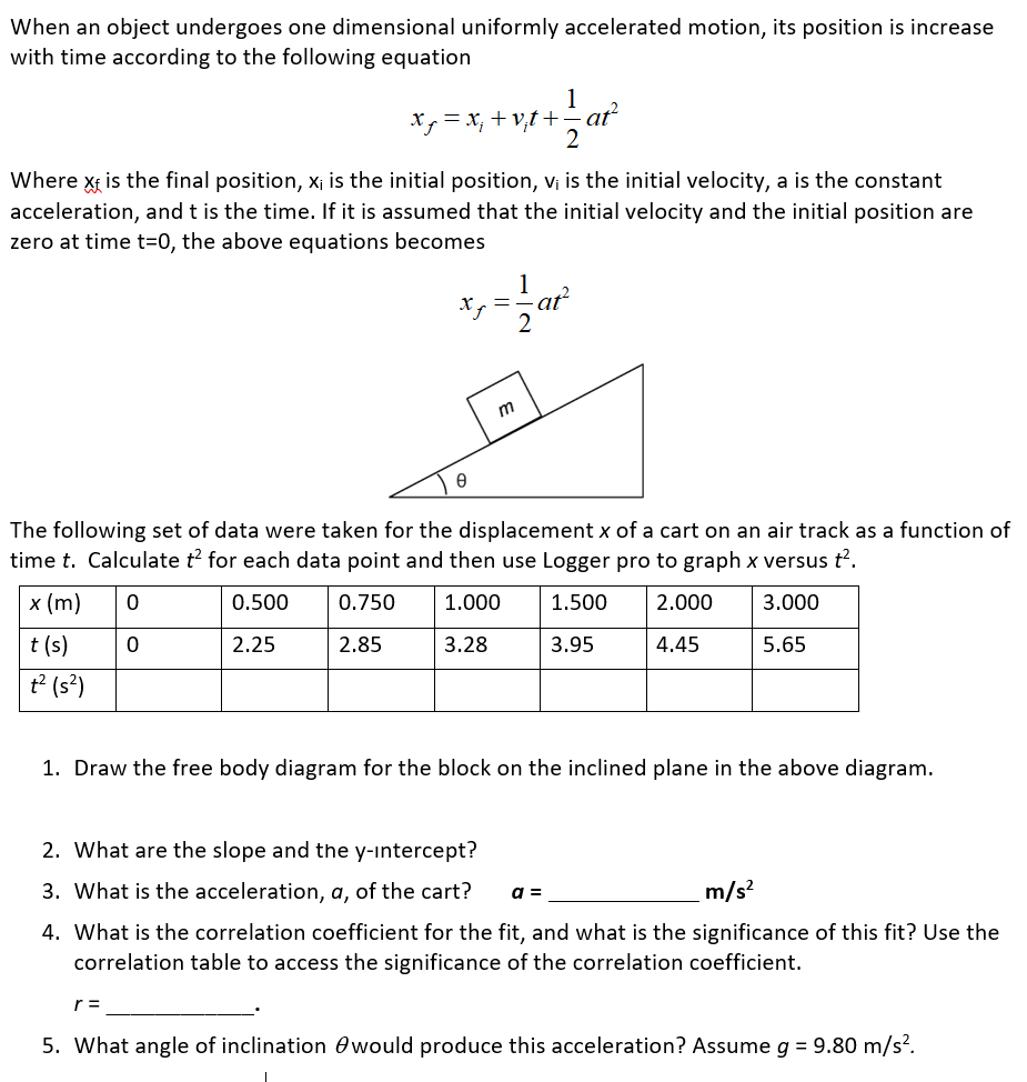 Solved When an object undergoes one dimensional uniformly | Chegg.com