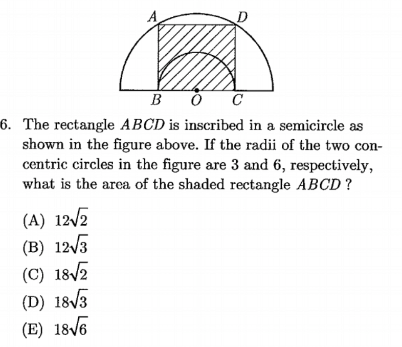 Solved 6. The rectangle ABCD is inscribed in a semicircle as | Chegg.com