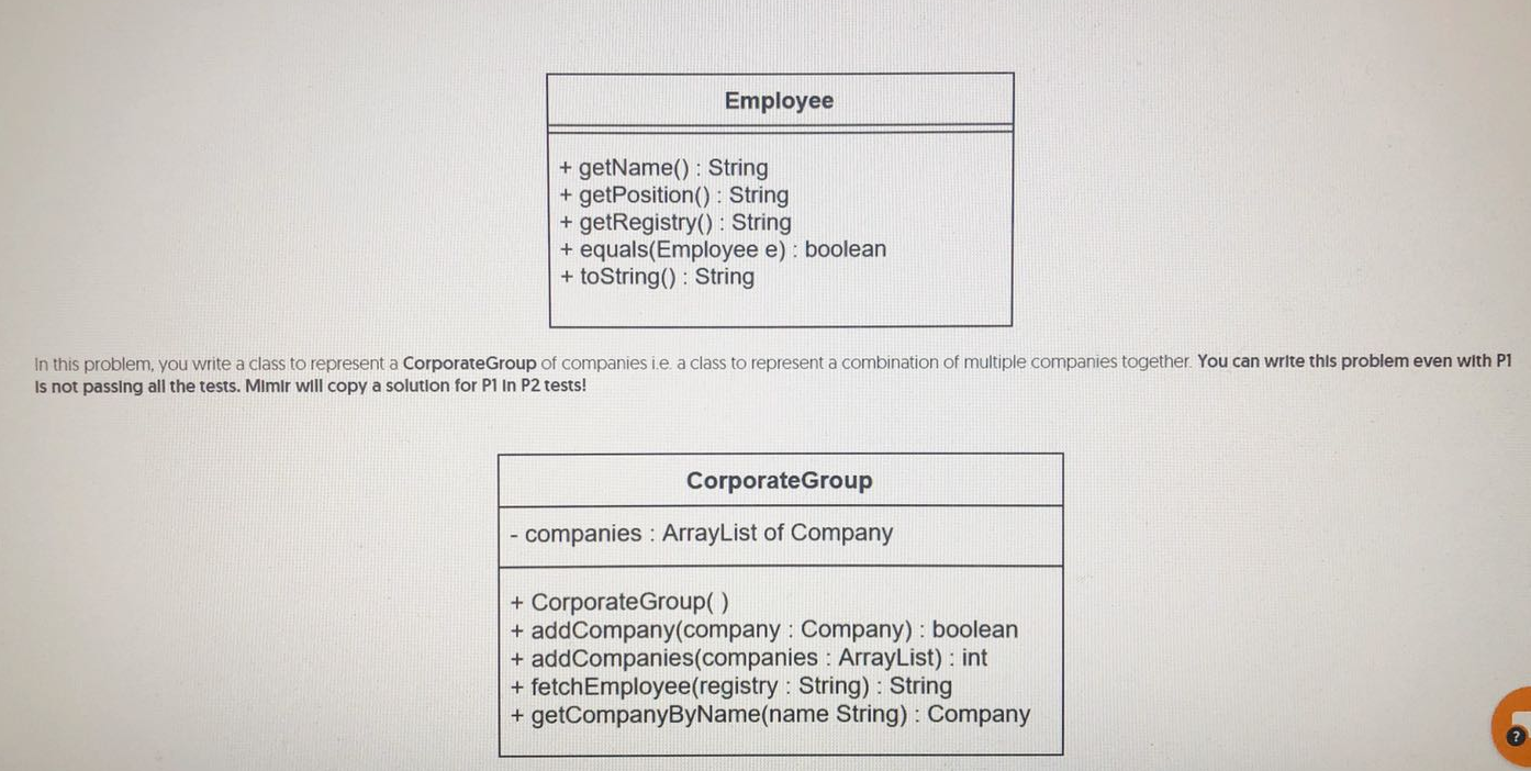 Solved Employee + getName(): String + getPosition() : String | Chegg.com