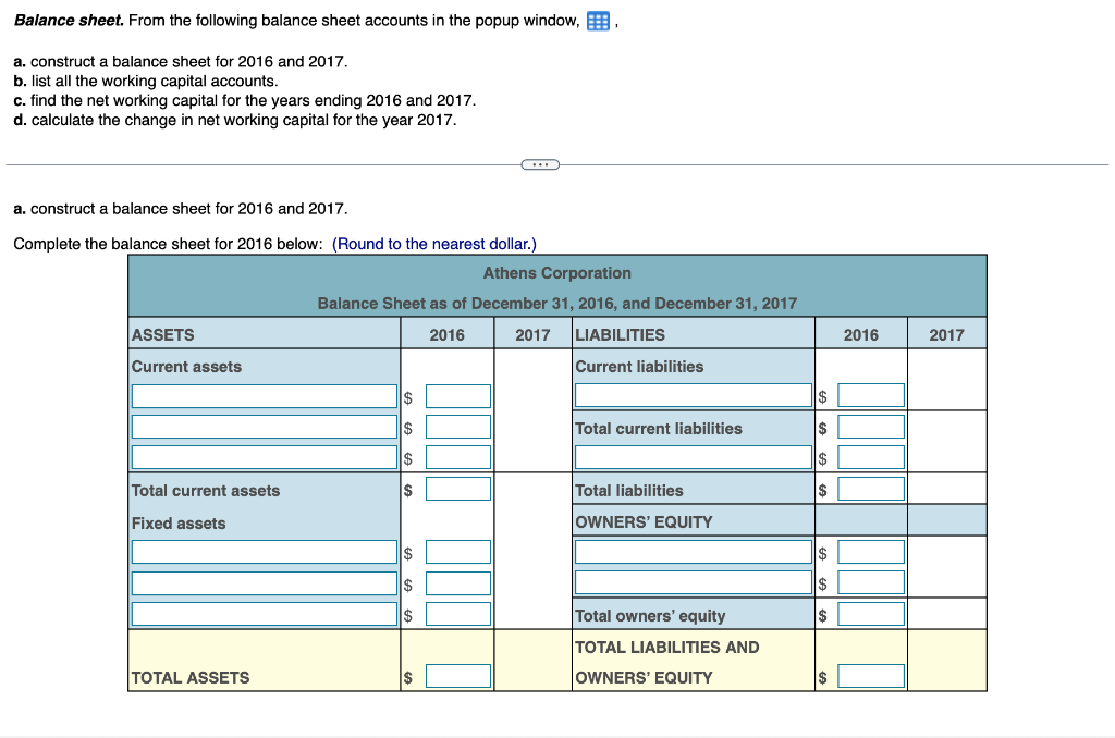 Solved Balance sheet. From the following balance sheet | Chegg.com