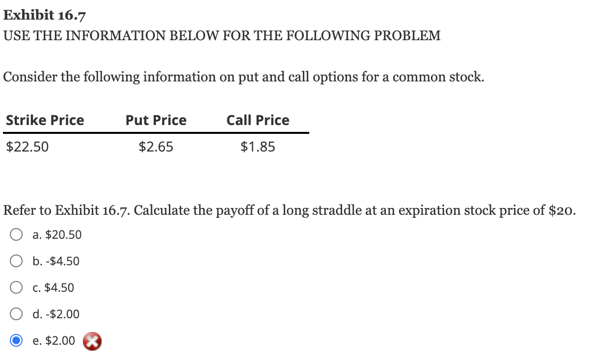 Solved Exhibit 16.7 USE THE INFORMATION BELOW FOR THE | Chegg.com