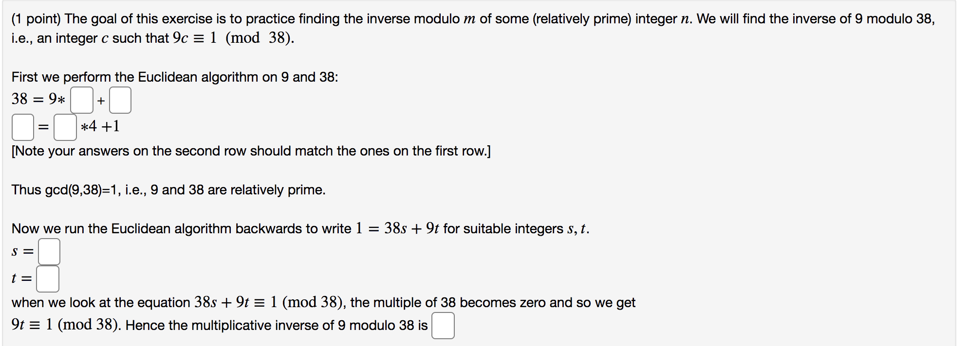 Solved (1 point) Encrypt the message "HALT" by translating | Chegg.com