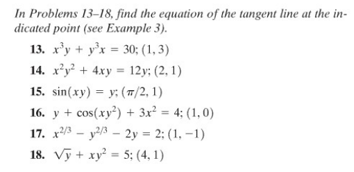 Solved In Problems 13-18, find the equation of the tangent | Chegg.com