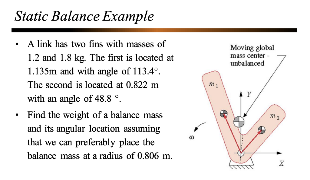 Solved Static Balance Example . Moving global mass center - | Chegg.com