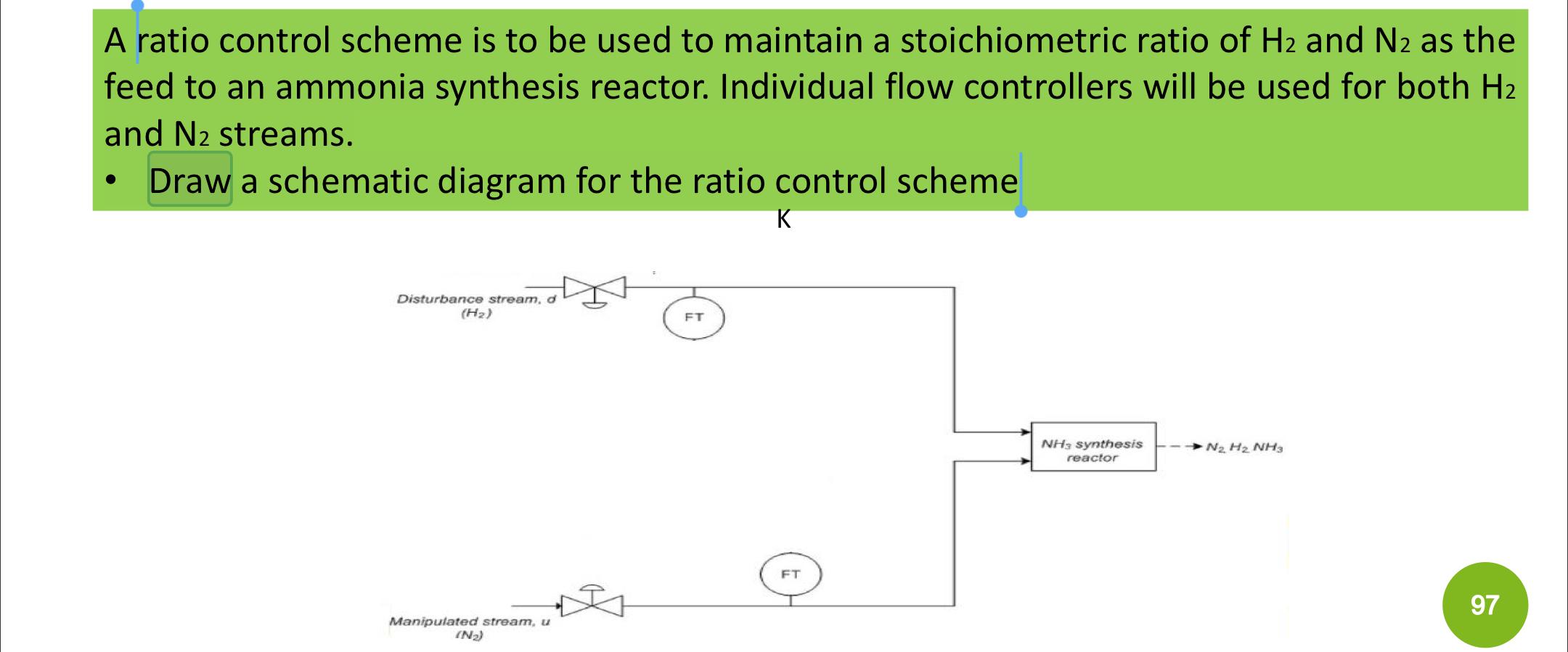 Solved A ratio control scheme is to be used to maintain a | Chegg.com