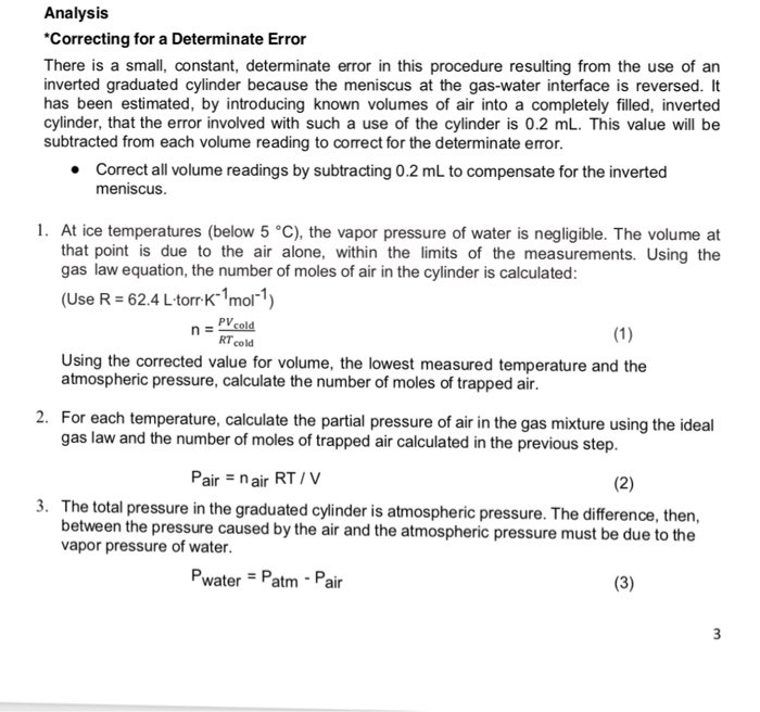 Analysis Correcting for a Determinate Error There is | Chegg.com