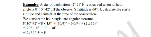 Solved Example:- A star of declination 42° 21' N is observed | Chegg.com