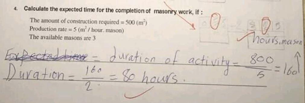 Solved 4. Calculate the expected time for the completion of | Chegg.com