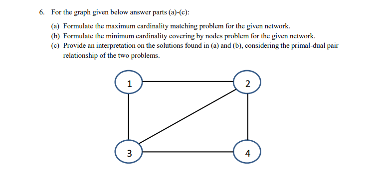 Solved 6. For the graph given below answer parts (a)-(c): | Chegg.com
