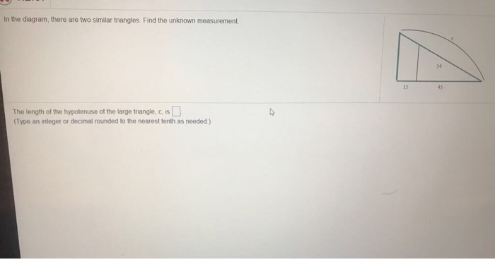 Solved In the diagram, there are two similar triangles. Find | Chegg.com