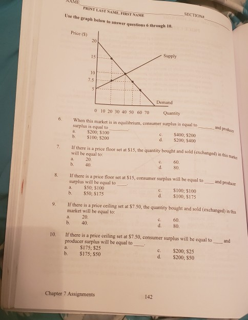 Solved NAME PRINT LAST NAME, FIRST NAME SECTION Use the | Chegg.com